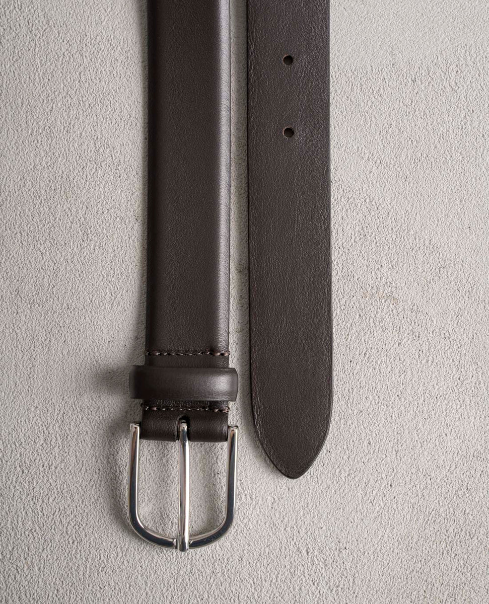 Classic Dark Brown Smooth Leather Belt | Paolo Albizzati